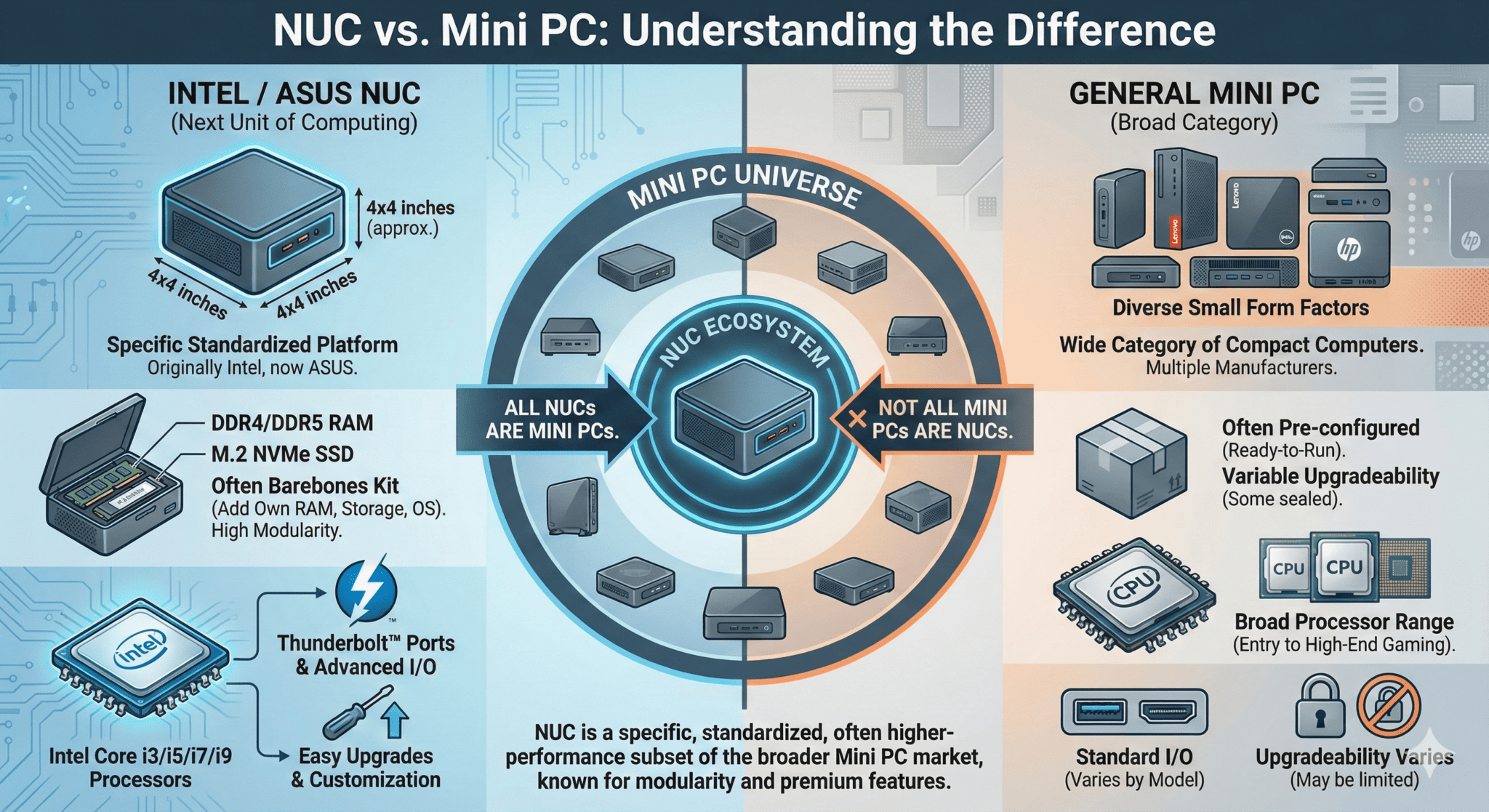 What is the Difference Between NUC and Mini PC? - PC Build Advisor